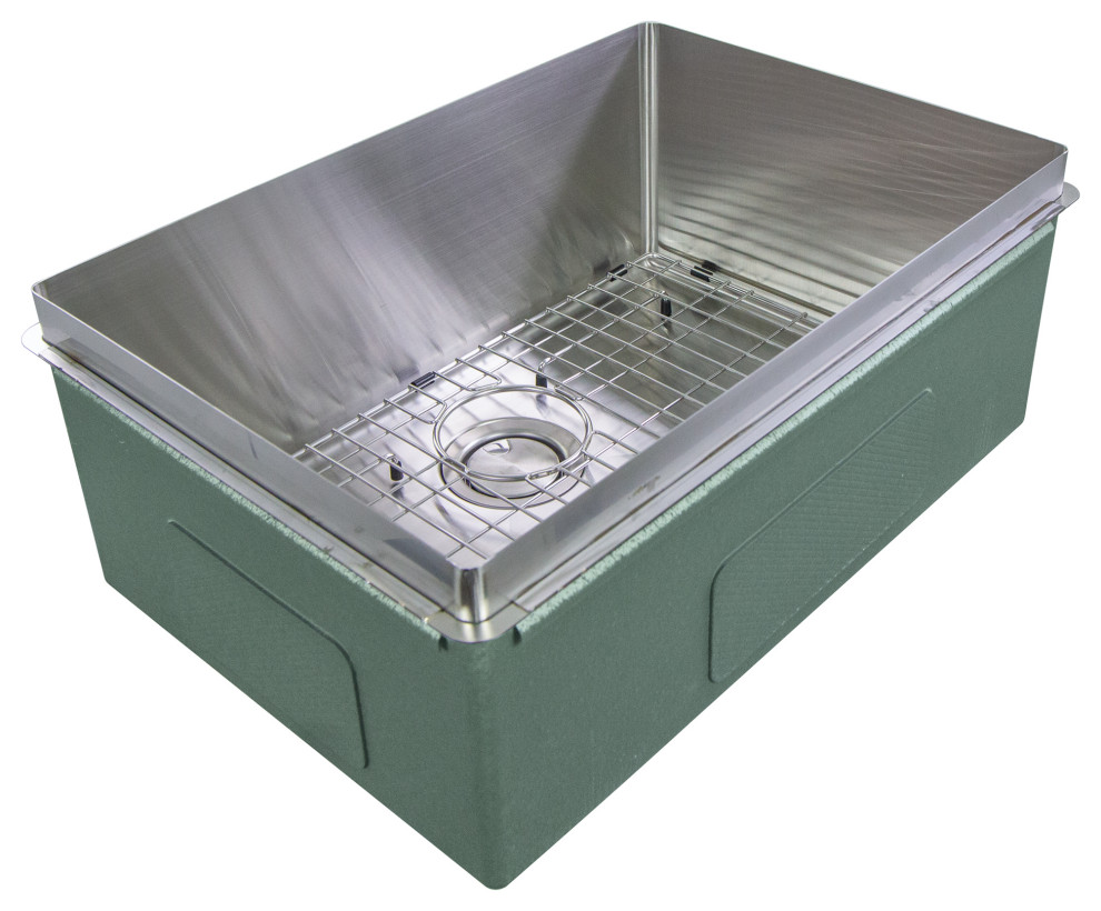 Transolid Rimless Kitchen Sink, Stainless Steel, 25X17 - Contemporary ...