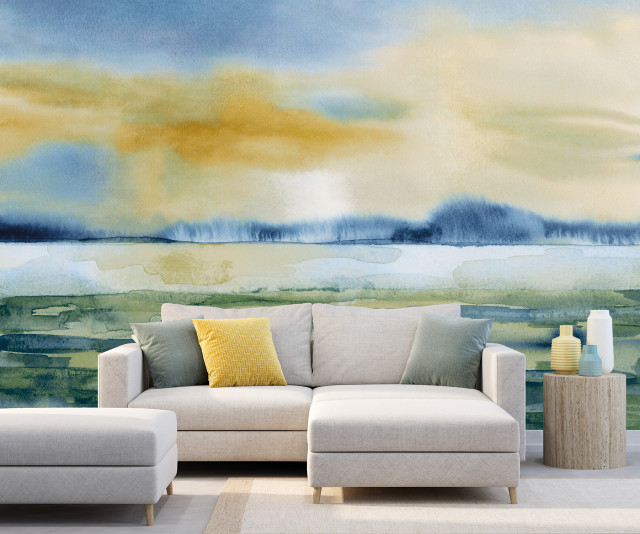 Golden Sunset Wall Mural - Contemporary - Wallpaper - by Brewster Home ...