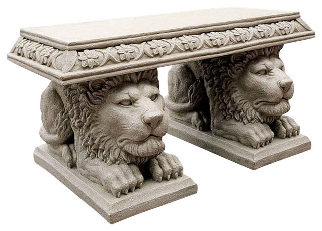 Grand Lion Bench of St Johns Square - Traditional - Outdoor Benches - by XoticBrands Home Decor ...