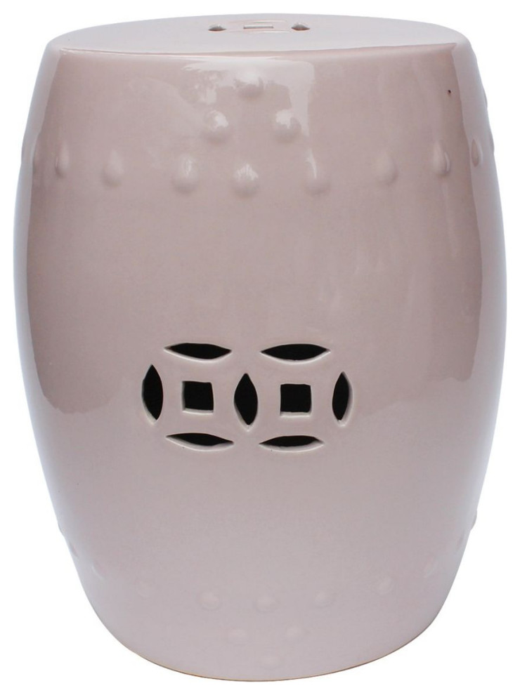 Legend of Asia Blush Pink Garden Stool 1421-P - Asian - Accent And ...