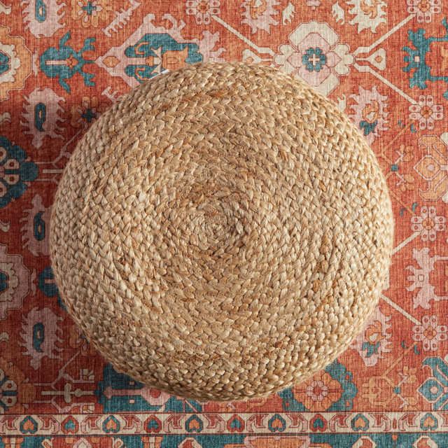 Jaipur Living Mesa Beige Solid Round Pouf - Beach Style - Floor Pillows And Poufs - by GwG ...