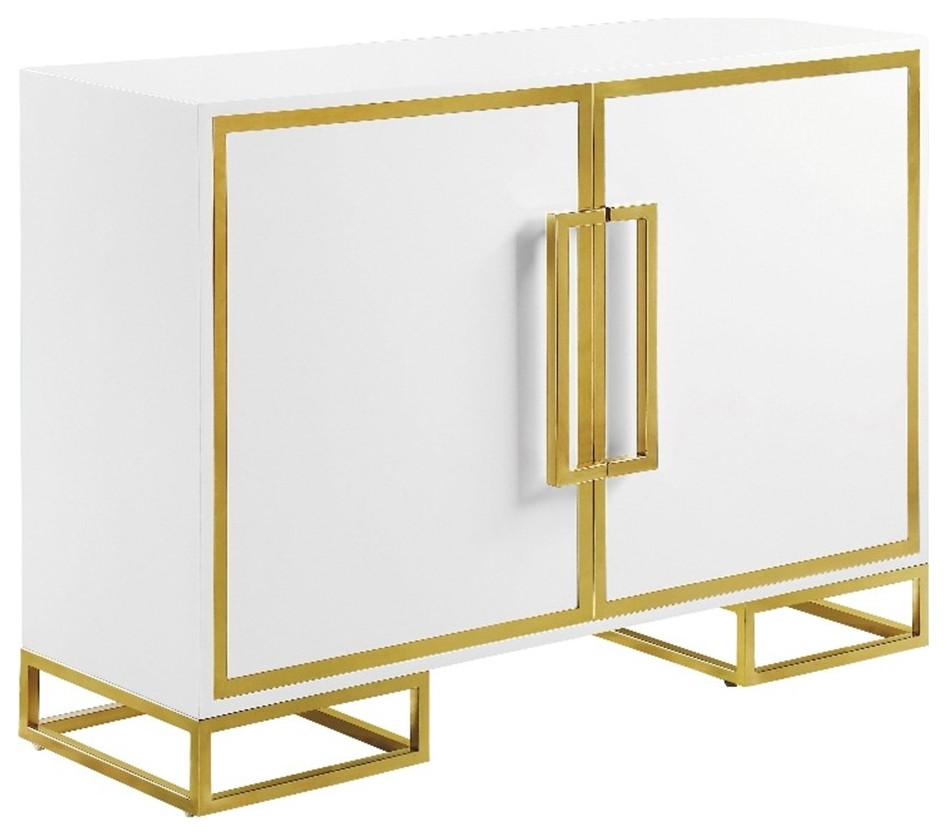 Coaster Elsa 2-door Wood Accent Cabinet with Adjustable Shelves White ...