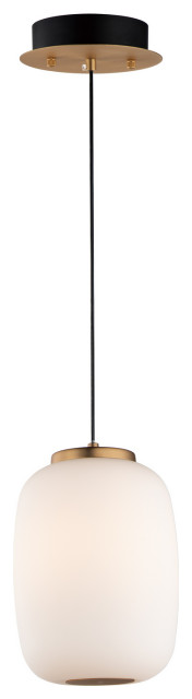 Soji 2-Light LED Pendant in Black with Gold, 7.000 - Transitional ...