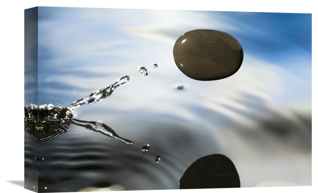 "A Rock Skipping Across The Water's Surface" Artwork, 18" x 12 ...