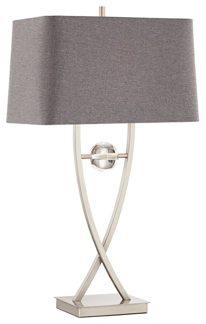 Pacific Coast Wishbone Table Lamp, Brushed Nickel and Steel ...
