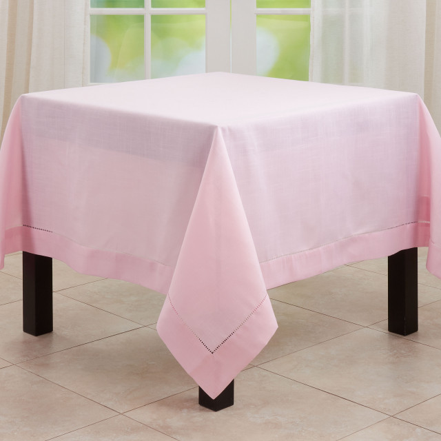 Tablecloth With Hemstitched Border Design, 60" - Contemporary ...