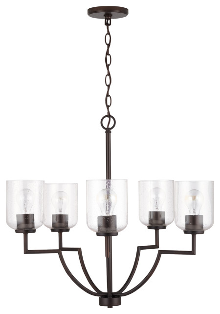 Carter Five Light Chandelier, Bronze - Transitional - Chandeliers - by ...