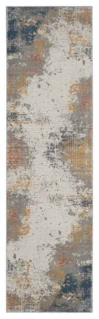 Nourison Rustic Textures RUS13 Grey/Blue Contemporary Area Rug, 7'10 ...