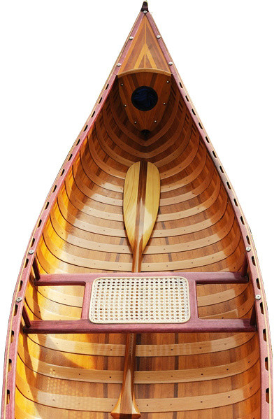 Wooden Display Canoe With Ribs Curved Bow 10' - Beach Style - Garden ...
