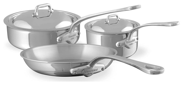 Mauviel M'Cook 5-Ply Polished Stainless Steel 5-Piece Cookware Set ... Mauviel M'Cook 5-Ply Polished Stainless Steel 5-Piece Cookware Set ...