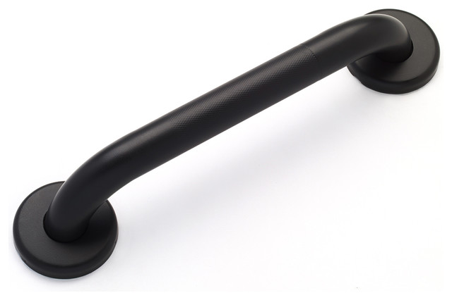 Matte Black 1.25" dia Stainless Steel Grab Bar, 24" - Transitional ...