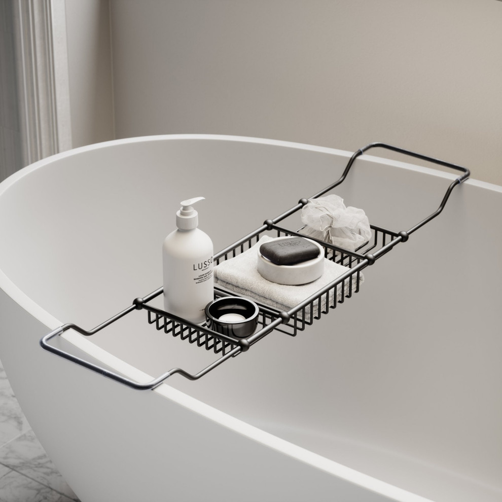 Lusso Matte Black Bath Caddy Rack (730-820mm) - Bathroom - Other - by ...