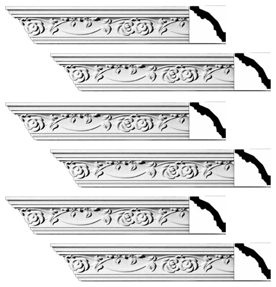 Ornate Cornice White Urethane Huntington Design 6 Pieces Totaling 564 ...