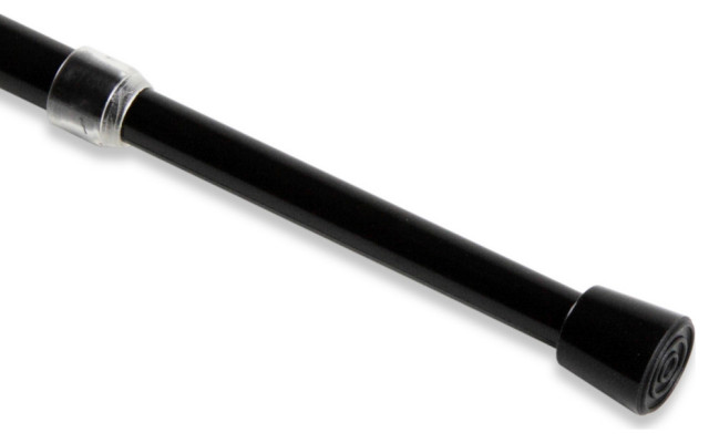 7/16" Round Spring Tension Rod 28"-48", Black - Contemporary - Curtain ...