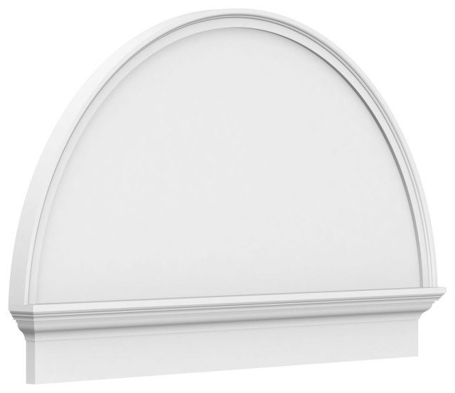 Half Round Smooth Architectural Grade PVC Pediment, 64"W x 38-3/4"H x 2 ...