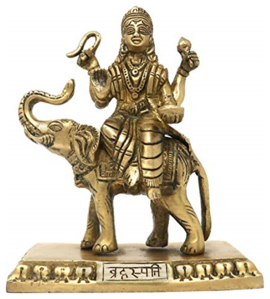 Idol Murti of Deity Brihaspati God Brass Statue Size: 8x6x3" 1.74 Kg ...