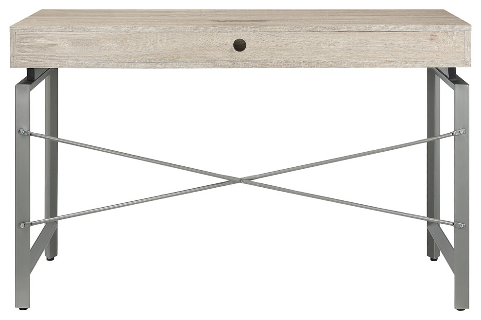 ACME Yaseen Desk, Natural/Nickel - Contemporary - Desks And Hutches ...