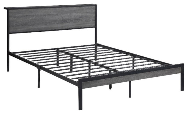 Coaster Ricky Contemporary Metal Full Platform Bed in Gray/Black ...