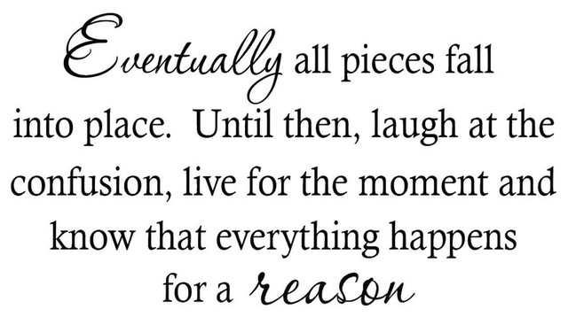 VWAQ Eventually All Pieces Fall Into Place Inspirational Vinyl Wall ...