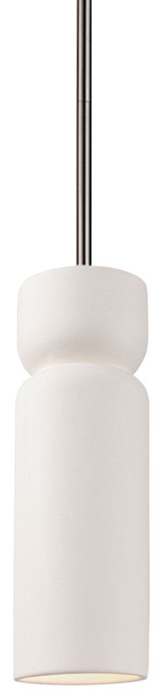 Radiance Tall Hourglass Pendant, Bisque, Brushed Nickel, Rigid Stem ...