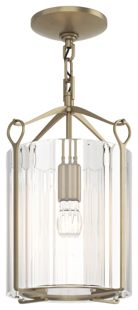 Bow Semi-Flush, Soft Gold, Clear Fluted Glass - Transitional - Flush ...