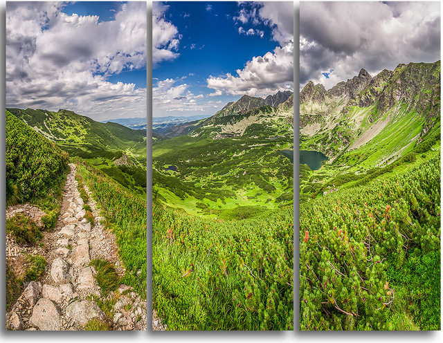"Mountain Trail in Tatras Panorama" Metal Wall Art, 3 Panels, 36"x28 ...