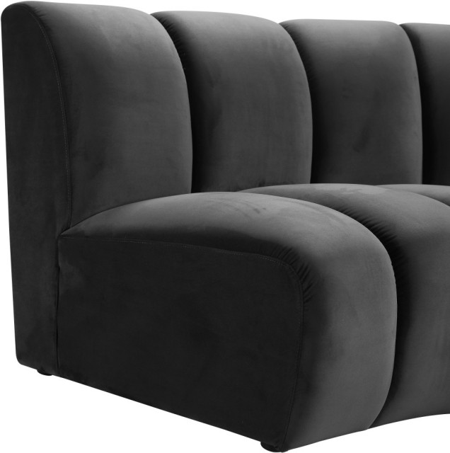 Infinity Channel Tufted Velvet Modular Chair, 4 Piece - Transitional ...