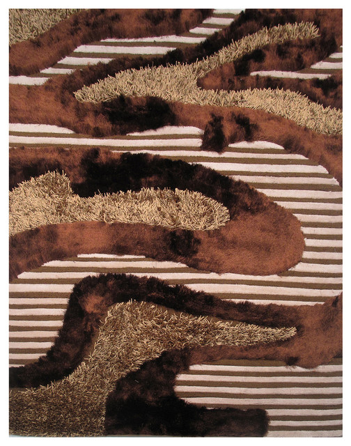 LA Rugs Fantasy Shaggy Collection Area Rug, 5'x7.25' - Contemporary ...