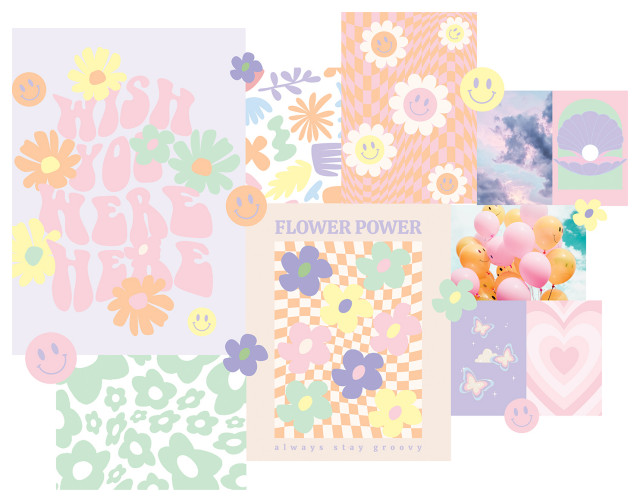 Flower Power Collage Wall Decals - Contemporary - Wall Decals - by ...