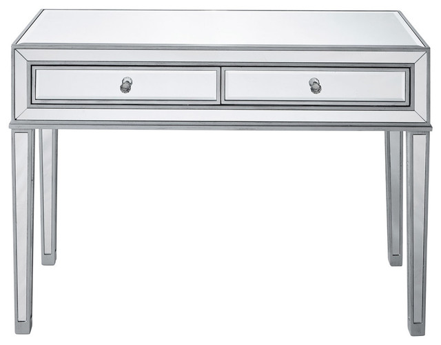 Desk 42" W X 18" D X 30" H, Antique Silver Paint - Transitional - Desks ...