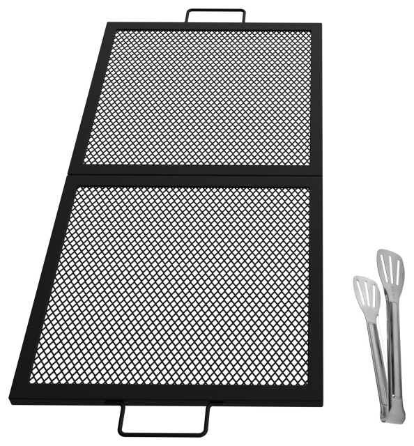 VEVOR Rectangle Cooking Grate Fire Pit Grill Grate w/ X Marks Foldable ...