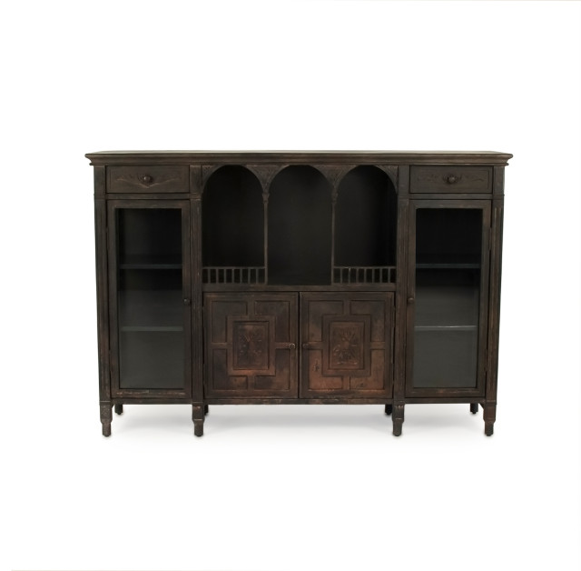 Esme Metal Buffet, Distressed Black/Bronze - Traditional - China ...