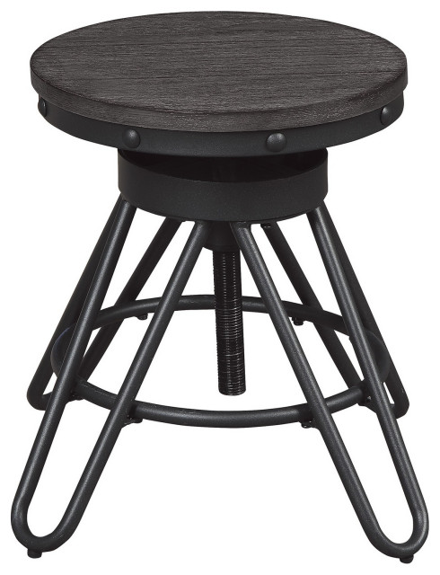 Metal Adjustable Stool with Hairpin Legs and Floor Protectors,Set of 2 ...