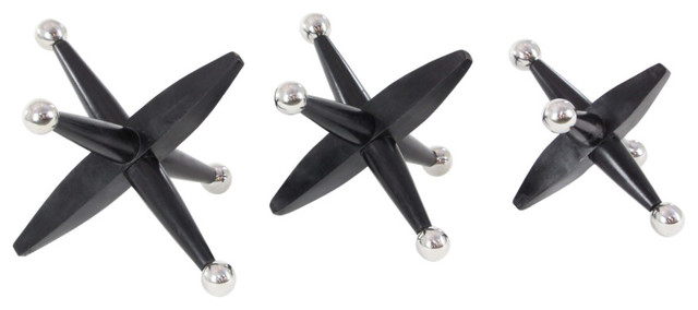 Black Wood Metal Jack Set Of 3 - Midcentury - Decorative Objects And ...