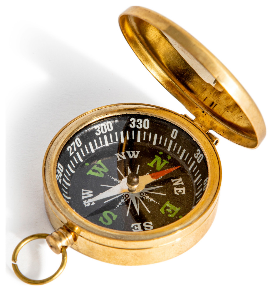 Brass Pocket Compass - Traditional - Decorative Objects And Figurines ...