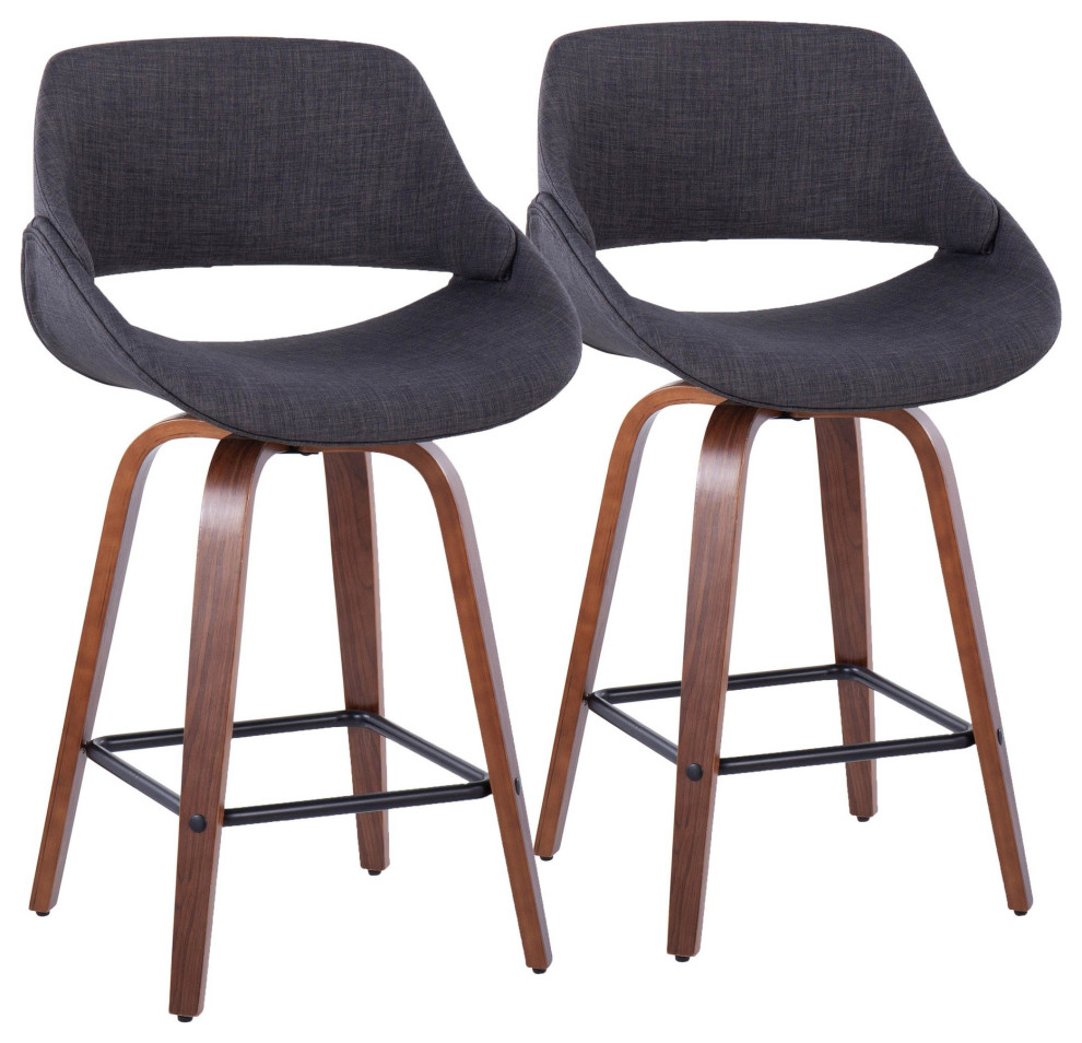 Fabrico 26" Fixed-Height Counter Stool, Set of 2 - Midcentury - Bar ...