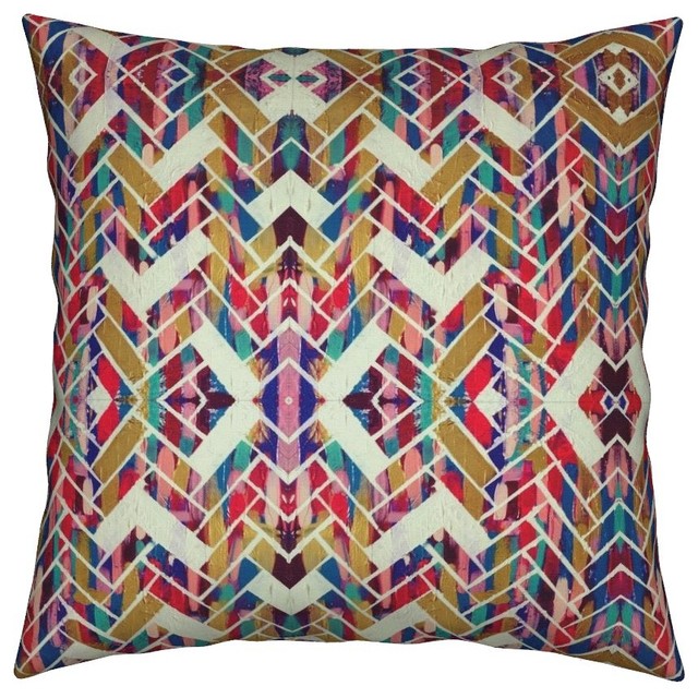 Herringbone Herringbone Pattern Colorful Throw Pillow - Contemporary ...