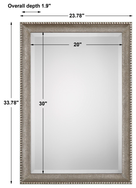 34" Farmhouse Gray Rectangle Mirror - Transitional - Wall Mirrors - by ...
