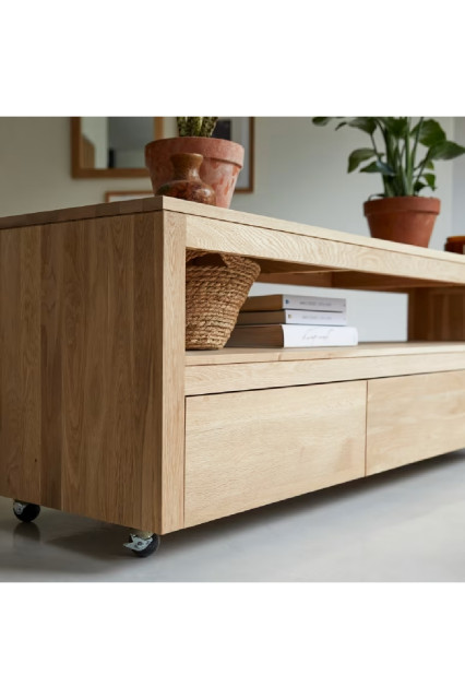 Solid Oak TV Unit | Tikamoon Anoa 180 - Contemporary - Entertainment ...