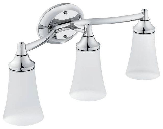 Moen YB2863CH Chrome Eva Three-Globe Bath Light Fixture - Transitional ...