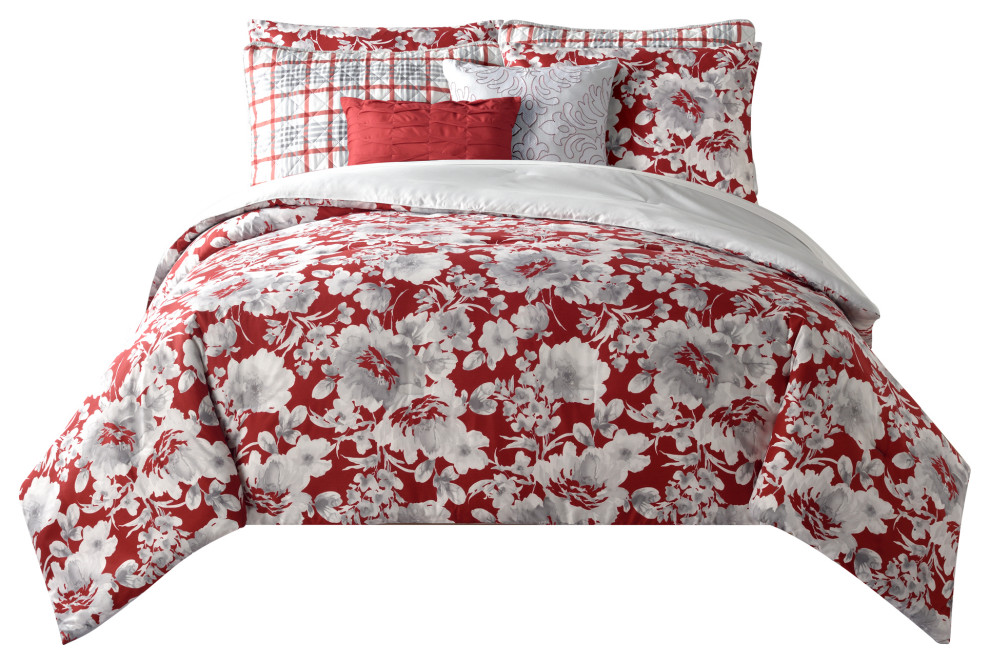 Lanwood Home Eva 8-Piece Comforter Set, Queen - Contemporary ...