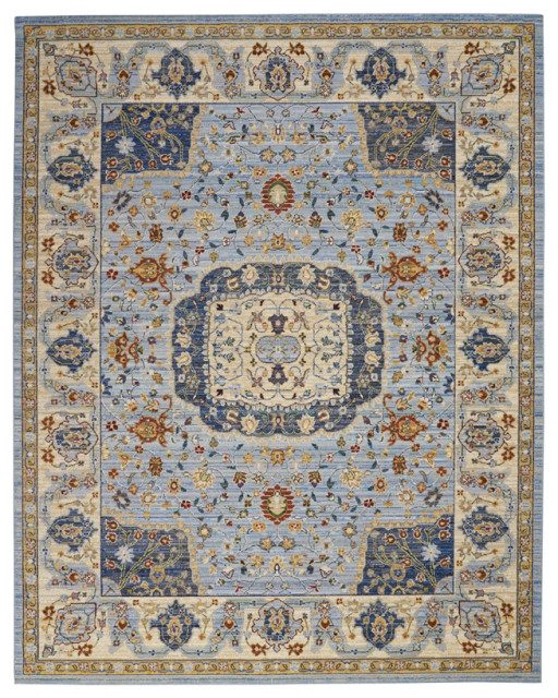 Nourison Majestic Traditional Light Blue Rug MST03, 8'6"x11'6 ...