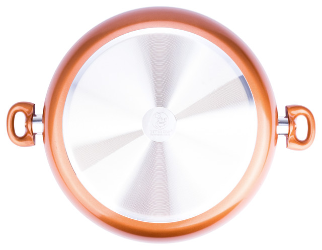 Better Chef 16 in. Copper Colored Ceramic Coated Deep Fryer Pan Skillet ...