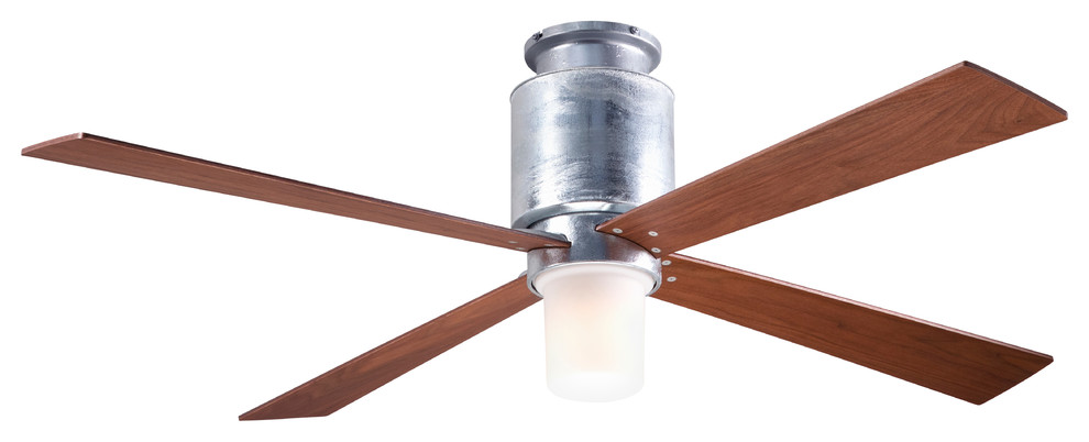 Lapa Flush Mount 17W LED Fan, Galvanized, 50" Mahogany Blades, 50 ...