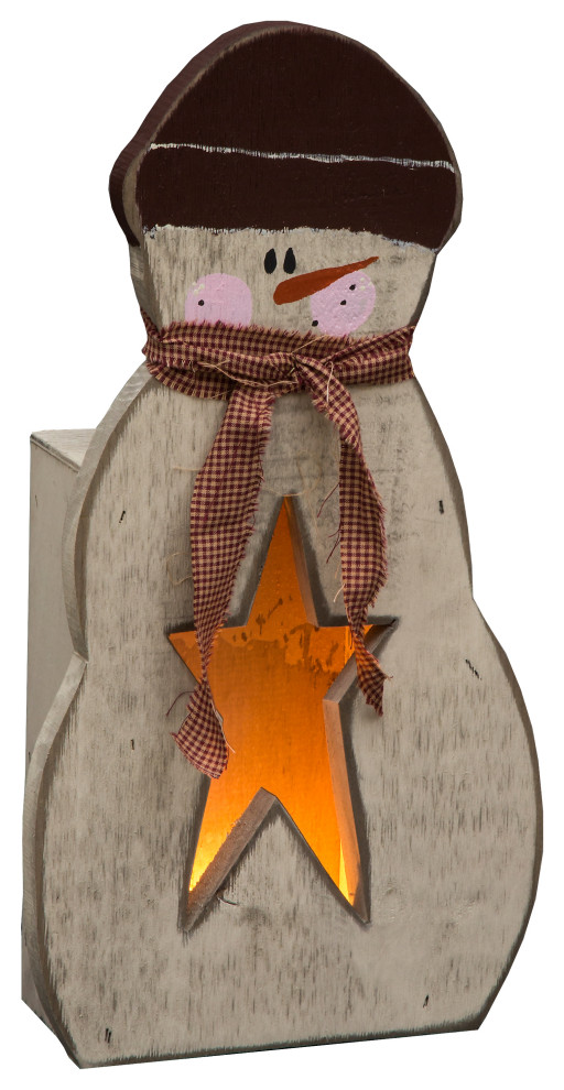 Farmhouse Luminary "Lil Brother" Snowman - Farmhouse - Holiday Accents ...