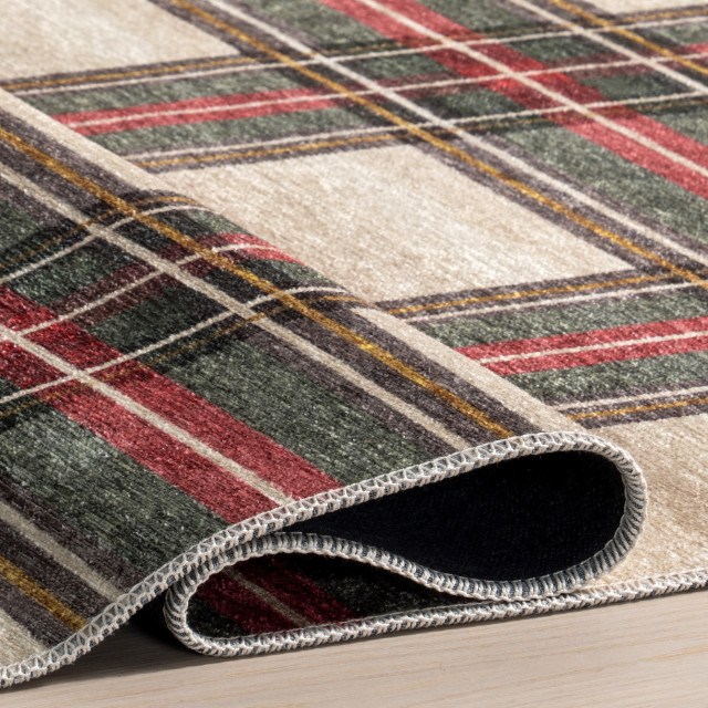 nuLOOM Aiken Classic Tartan Plaid Machine Washable Area Rug, 4'x6 ...