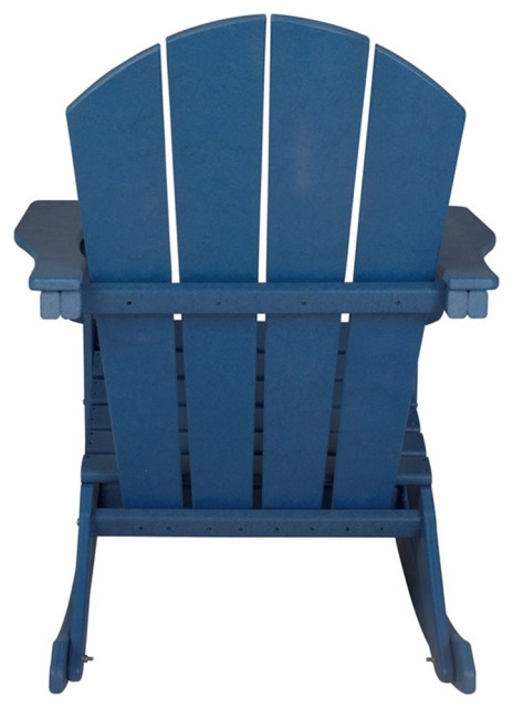 Afuera Living Traditional Plastic Outdoor Rocking Chair in Navy Blue ...