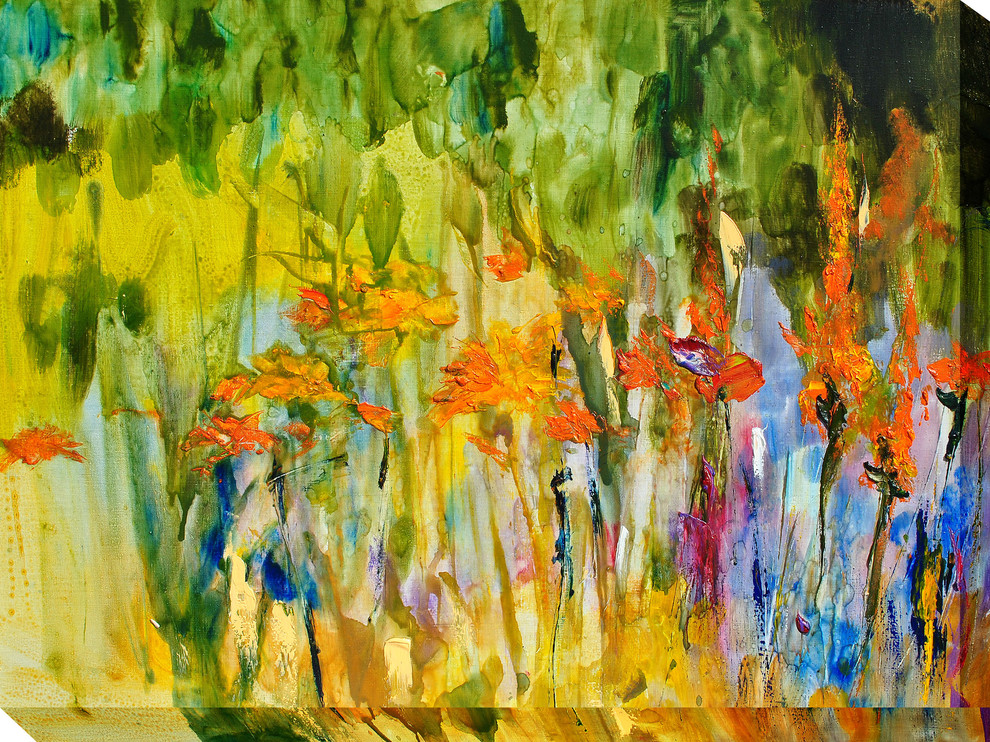 Orange Lily Abstract Outdoor Art, 40x30 - Contemporary - Outdoor Wall ...