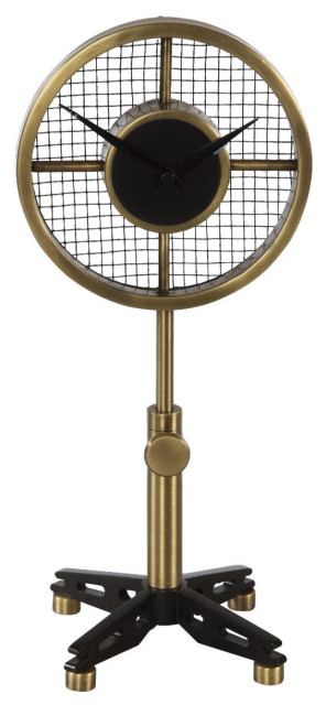 Uttermost Gio Brass Table Clock - Transitional - Desk And Mantel Clocks - by Hudson Home Decor ...