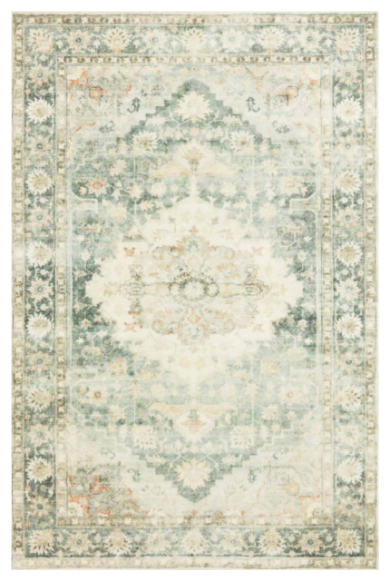 Loloi II Rosette Ivory/Blue-Green 1'-6" x 1'-6" Sample Swatch ...